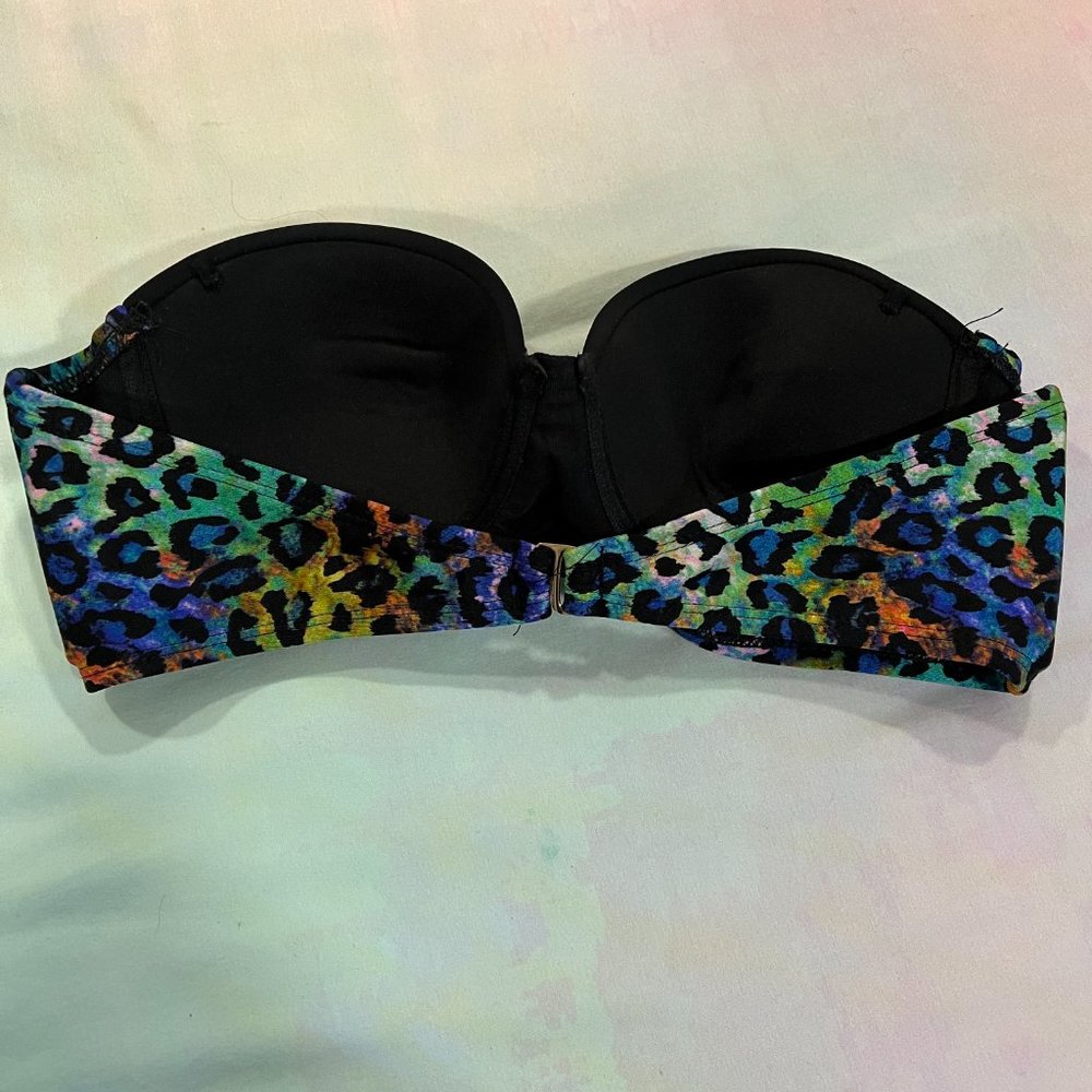 Kandy Wrappers Swim - Black And Colorful Leopard Prin… - Gem